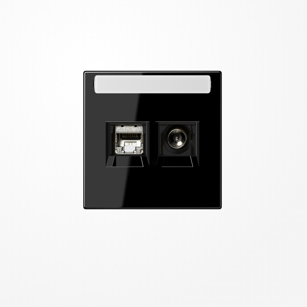 Smart TV socket, black | MMD LS 4521 SW