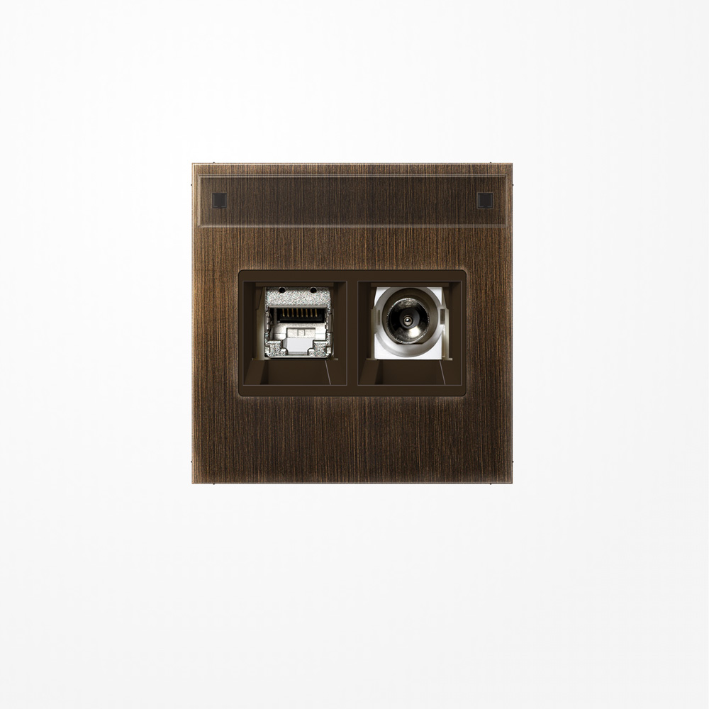 Smart TV socket, antique brass | MMD ME 4521 AT