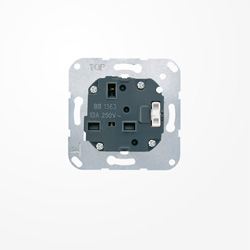Switched socket insert, 1-gang, British Standard 1363 , for wall boxes ...