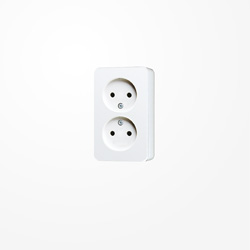2-gang socket without earth, white | 6010 A WW