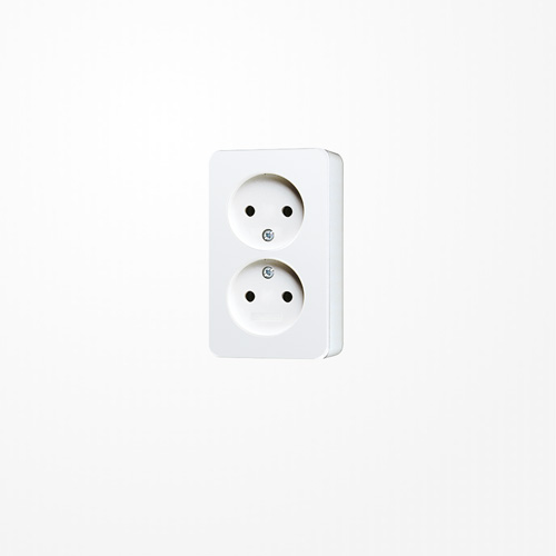 2-gang socket without earth, white | 6010 A WW