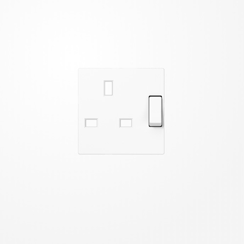 Switched socket insert, 1-gang, British Standard 1363 , for wall boxes ...