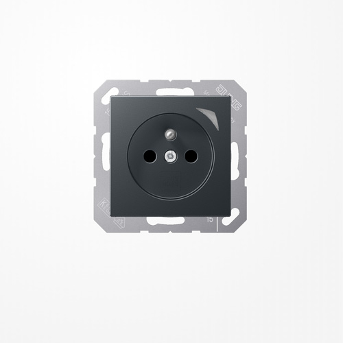 JUNG HOME socket Energy, French/Belgian system, Safety+, matt snow ...