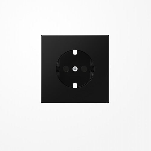 Centre plate for SCHUKO® socket inserts, Safety+, matt graphite black ...