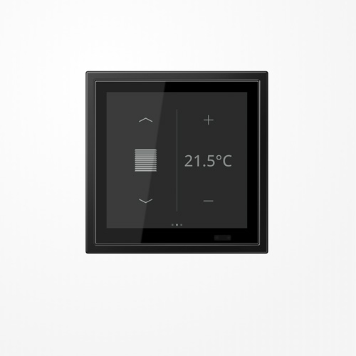 KNX room controller LS TOUCH with frame LS ZERO, Secure, matt graphite ...